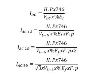 Calculadora de Hp a Amperios con formulas, ejemplos, tablas etc