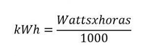 Watts to kWh - Convert, conversion, equivalence, table and formula
