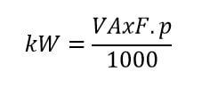 VA to kW - How to calculate, conversion, formula, equation and chart