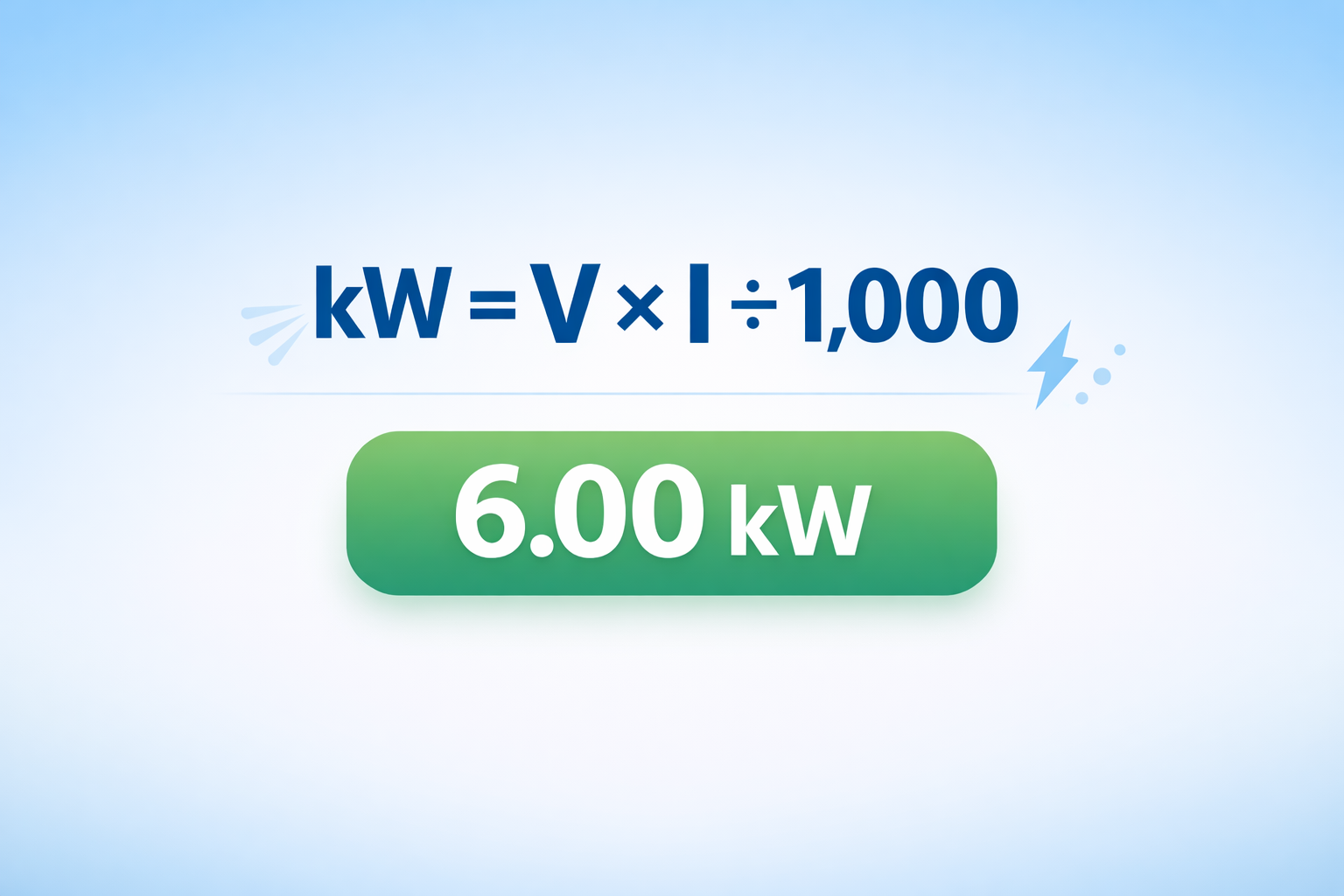 Volts to kW Calculator — Convert Volts to Kilowatts