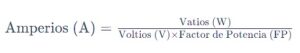 Watts a amperios convertir online con formula y ejemplos⚡