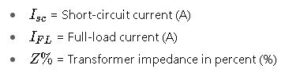 Transformer Short-Circuit Current Calculation