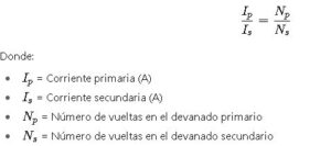 Cálculo de la Corriente Primaria y Secundaria de Transformadores