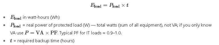 Battery Calculation for UPS: Formulas, Sizing Guide, Examples