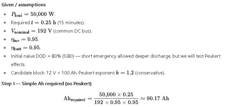Battery Calculation For Ups Formulas Sizing Guide Examples 9077