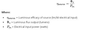 Luminous Efficacy of Light Sources Calculator – Formulas