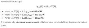 Luminous Efficacy of Light Sources Calculator – Formulas