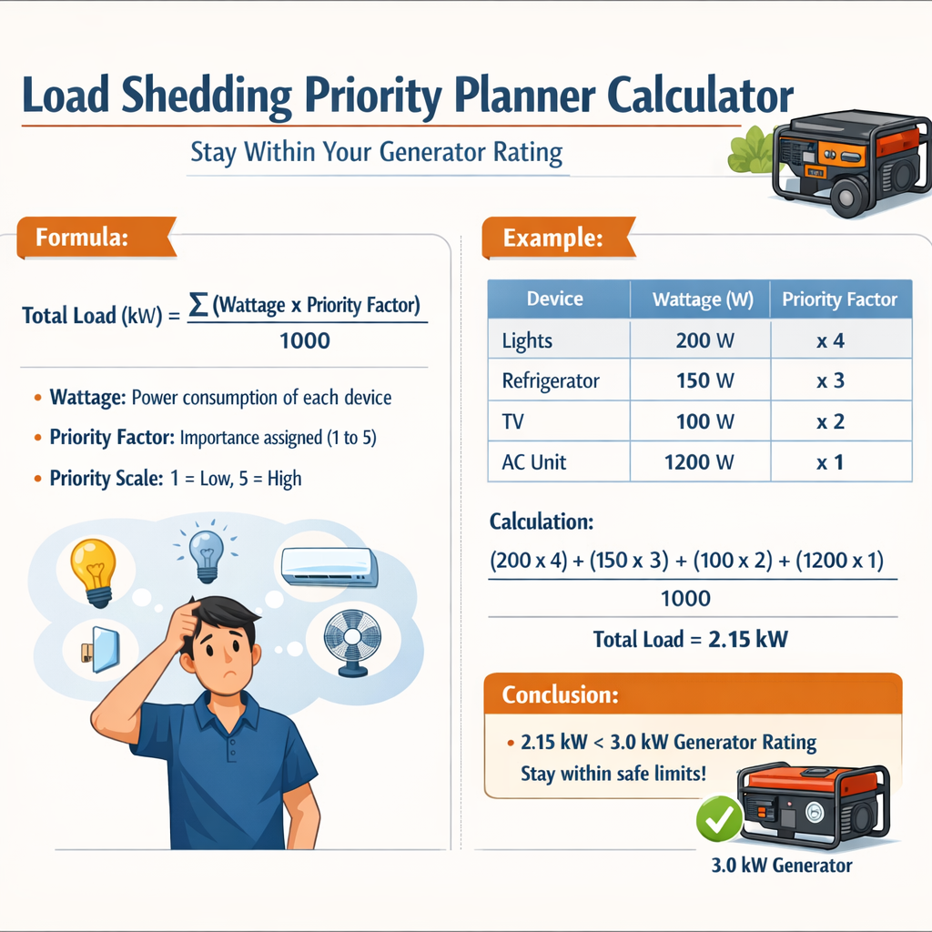 Load Shedding Priority Planner & Calculator: Stay Within Your Generator ...